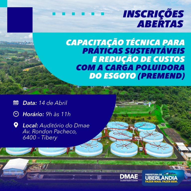 Inscrições abertas para capacitação técnica do Dmae sobre diretrizes ...